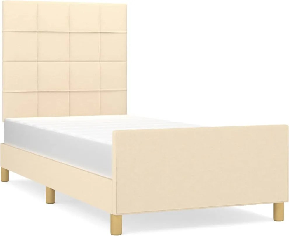 Rám postele bez matrací krémově 90x200 cm textil 3125030