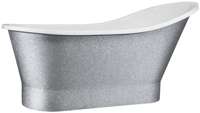 BESCO Volně stojící vana GLORIA Glam - stříbrná Rozměr vany - 160 × 70 cm - VANPAO16GLAM02