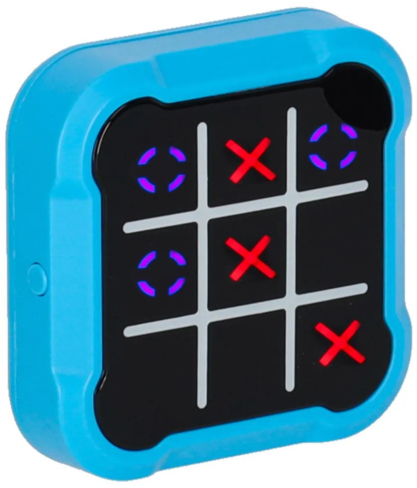 Creative Corner Kruhový kříž křížová elektronická logická hra tic tac toe přenosná konzole modrá