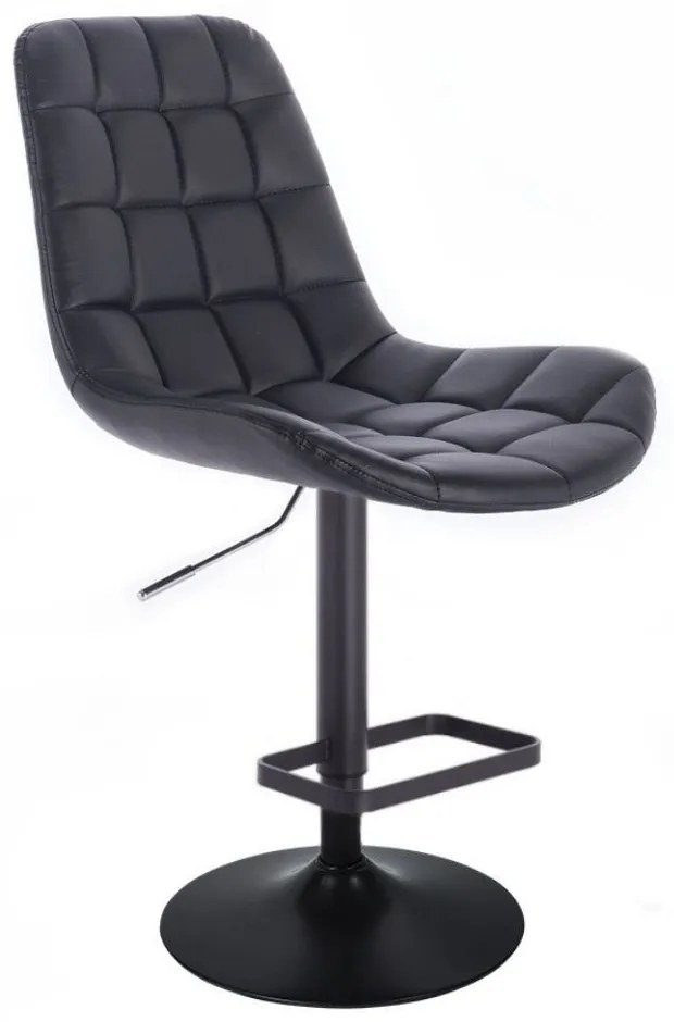LuxuryForm DESIGN Barová židle PARIS na černé kulaté podstavě - černá