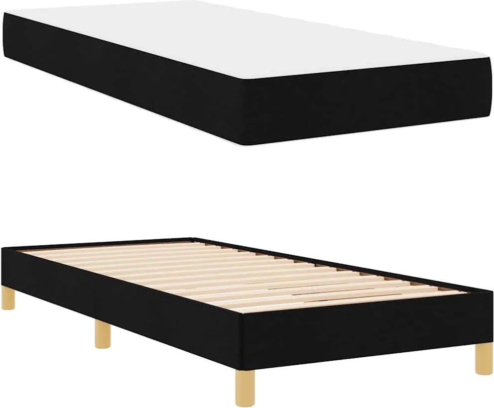Postel s boxspringem s matrací Černá 90 x 200 cm textil 3398537