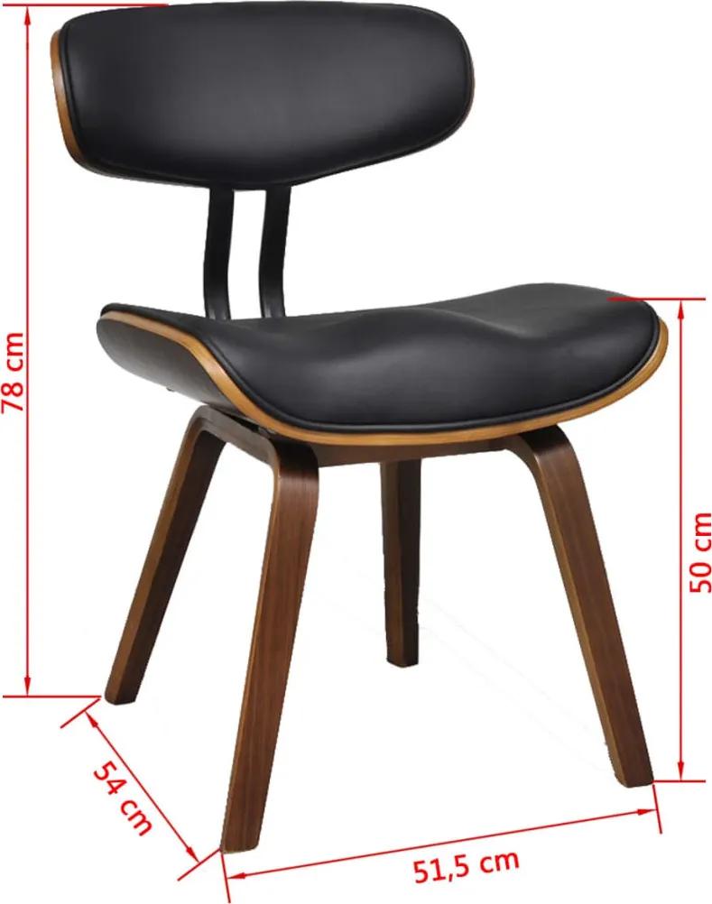 vidaXL Jídelní židle 4 ks ohýbané dřevo a textil [270550] Barva: černá a světle hnědá