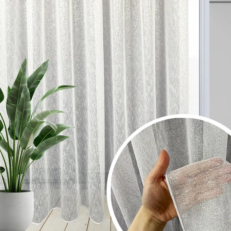 Voálová záclona Shine bílá s olůvkem metráž Ervi 22720