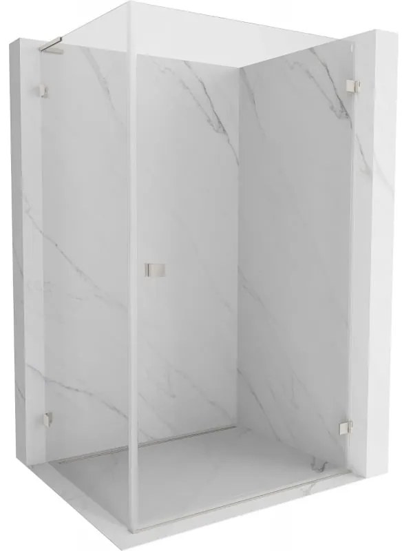 Mexen Lunar-B L pravý výklopný sprchový kout 75 x 70 cm, čiré sklo, broušená ocel, 832L-075-070-97-00-P