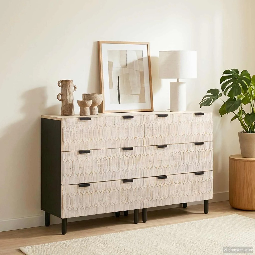 Servírovací skříň 2 ks 60 x 33 x 75 cm Masivní mangové dřevo 3310028