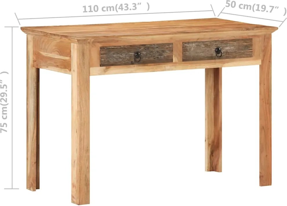 Psací stůl 110 x 50 x75 cm masivní recyklované dřevo 320385