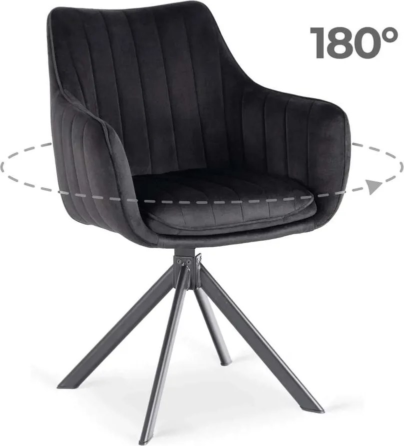 Jídelní židle Pinzo Velvet, černá