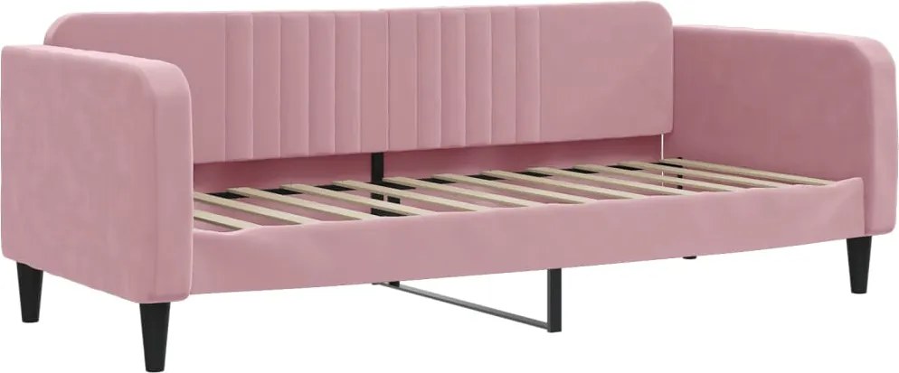 Válenda s přistýlkou a zásuvkami růžová 80 x 200 cm samet 3197107