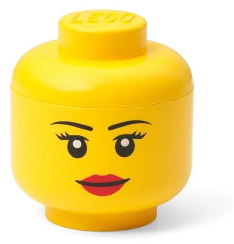 Žlutý úložný box LEGO® Girl, ø 10,6 cm