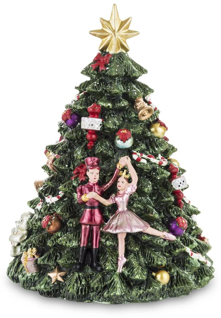 Vánoční dekorace otáčející se stromeček s hrací skříňkou 146593