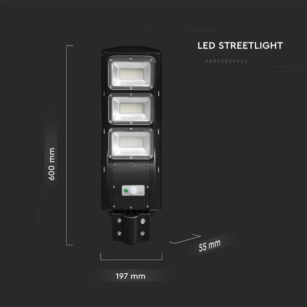 LED Stmívatelná solární pouliční lampa LED/12W/3,2V 6000K IP65 10000 mAh + DO