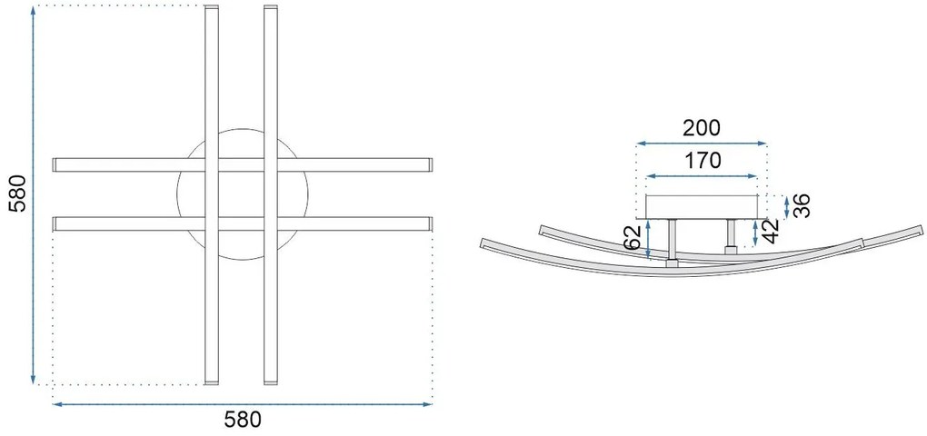 Toolight - Moderní LED stropní svítidlo APP398-C, chromová, OSW-06914
