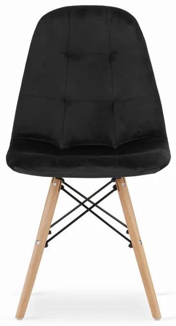 Set dvou jídelních židlí DUMO - černé (hnědé nohy) 2ks