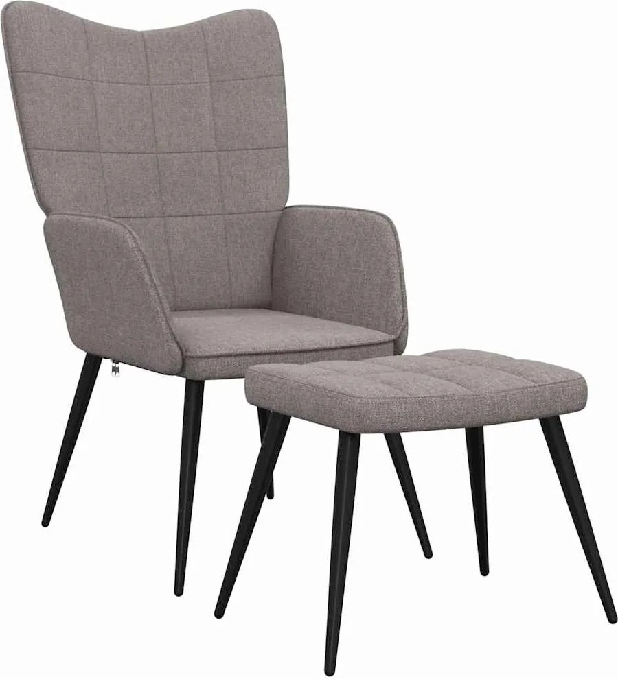 Relaxační židle se stoličkou taupe textil 327961