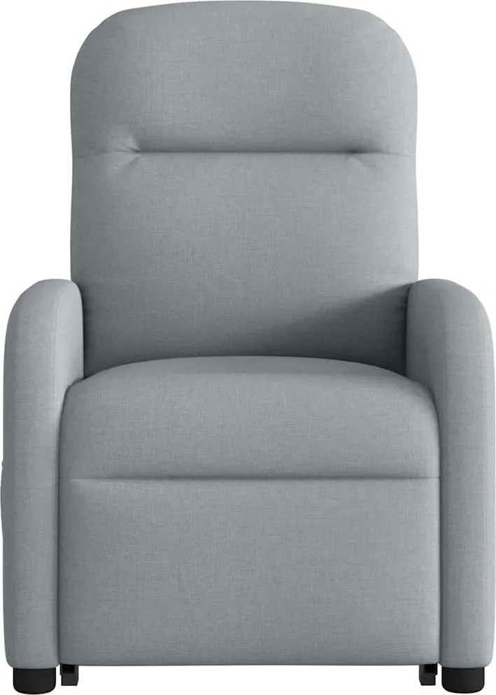 Zvedací polohovací křeslo světle šedé textil 3302972