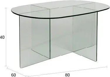 Skleněný konferenční stolek 60x80 cm Linea – Zuiver