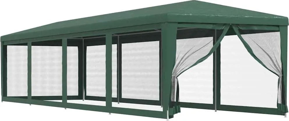 Party stan s 10 síťovanými bočnicemi zelený 3 x 12 m HDPE 319248