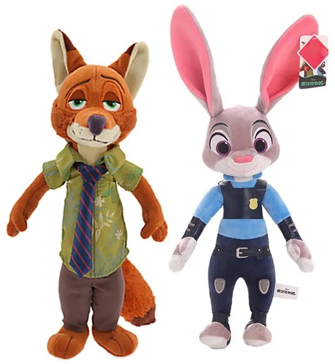 Plyšové postavy Nick Wild a Judy Hopkavá z pohádky Zootropolis Varianta: Set 2 ks Nick a Judy, Velikost: 50 cm