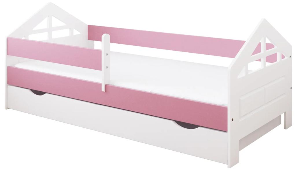 BabyBeds Dětská postel ALA Velikost postele: 160x80 cm, Barevné provedení: Růžová, Úložný prostor: Ano, s úložným prostorem Bílá