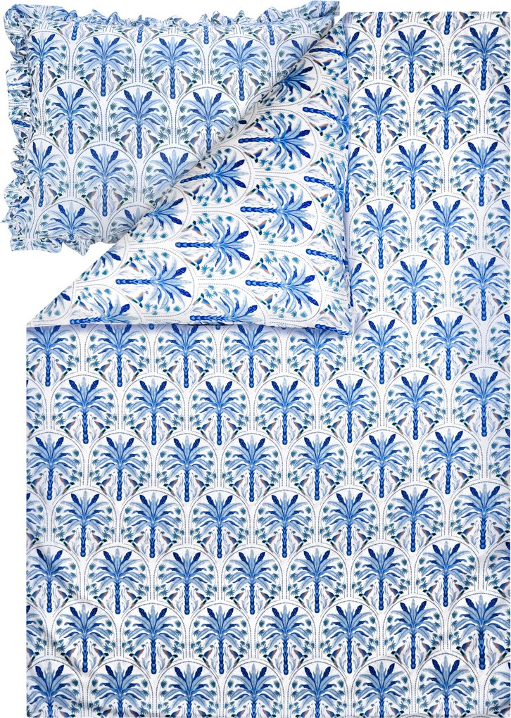 Livarno® Ložní povlečení z mikrovláknitého saténu, 140 x 200 cm, 70 x 90 cm (palmy)