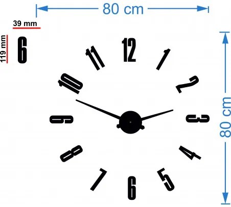 Nalepovací hodiny na zeď do obývacího pokoje moderní I SENTOP 12P041