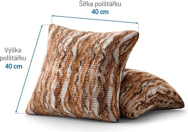 Bielastické potahy OCEANO NOVÉ cihlové povlaky na polštářky 2 ks (40 x 40 cm)