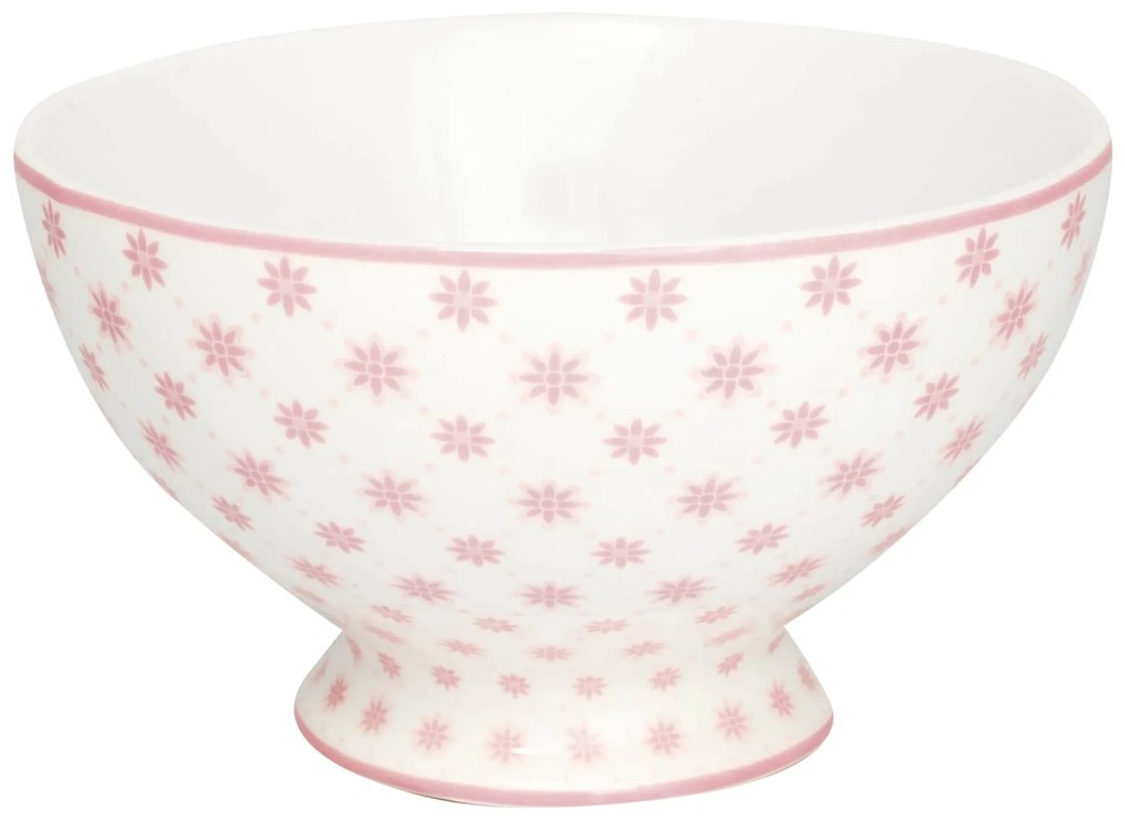 GREEN GATE Porcelánová polévková miska Laurie Pale Pink, růžová barva, bílá barva, porcelán