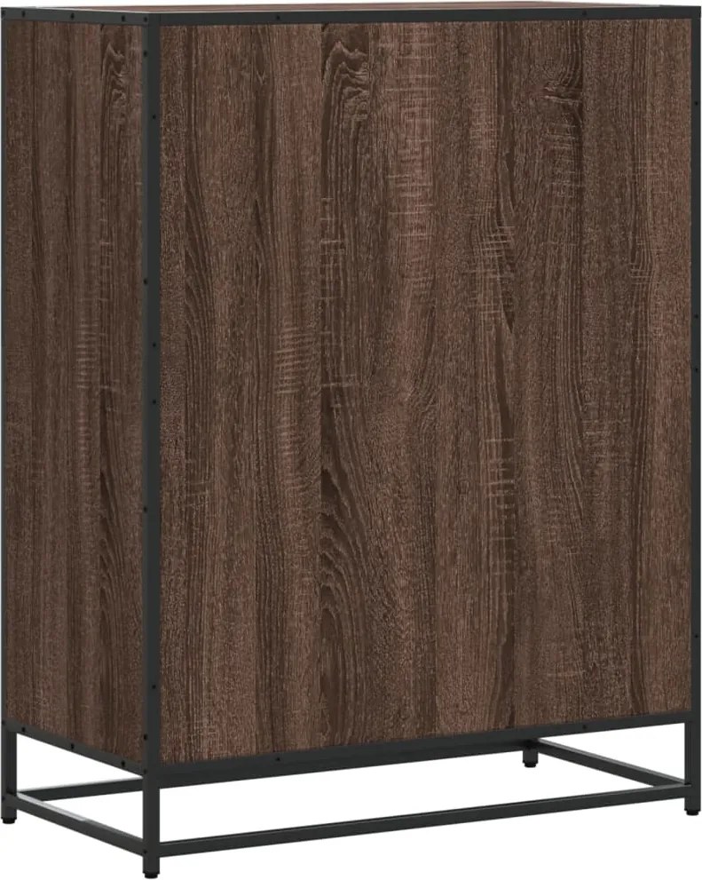 Botník hnědý dub 75 x 38 x 97,5 cm kompozitní dřevo a kov 3300879