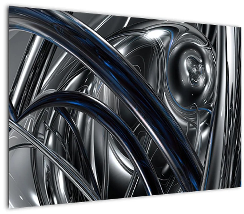 Obraz šedé abstrakce s modrou (100x70 cm), 40 dalších rozměrů