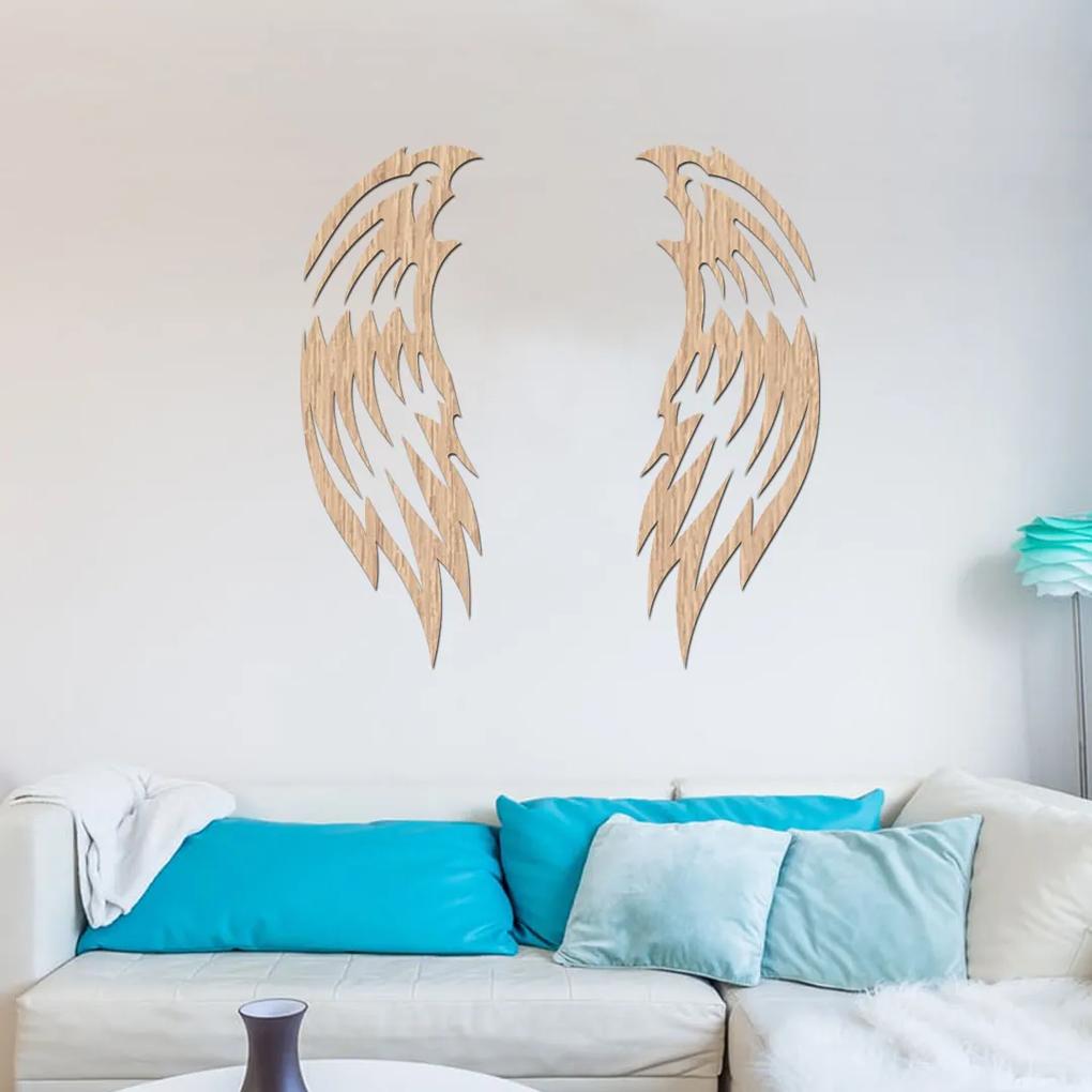 Dřevěná dekorace na zeď  Andělská křídla DARK Barevný vzor: Buk, Rozměry (cm): 80x115