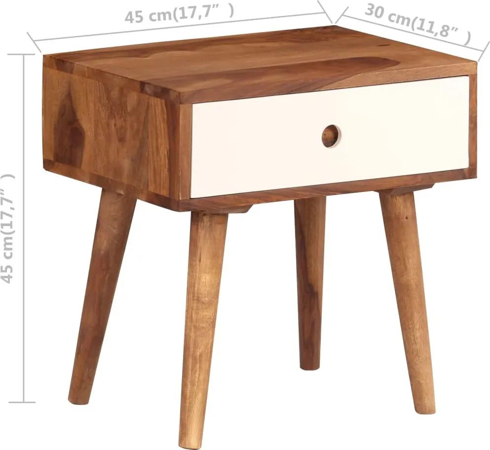vidaXL Noční stolek 45 x 30 x 45 cm masivní sheeshamové dřevo [246263]