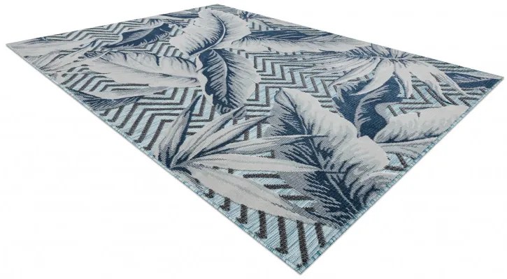 Dywany Łuszczów, Kusový koberec Botanic 65242 Feathers aqua – na ven i na doma, 157x220, modrá, chodba / předsíň