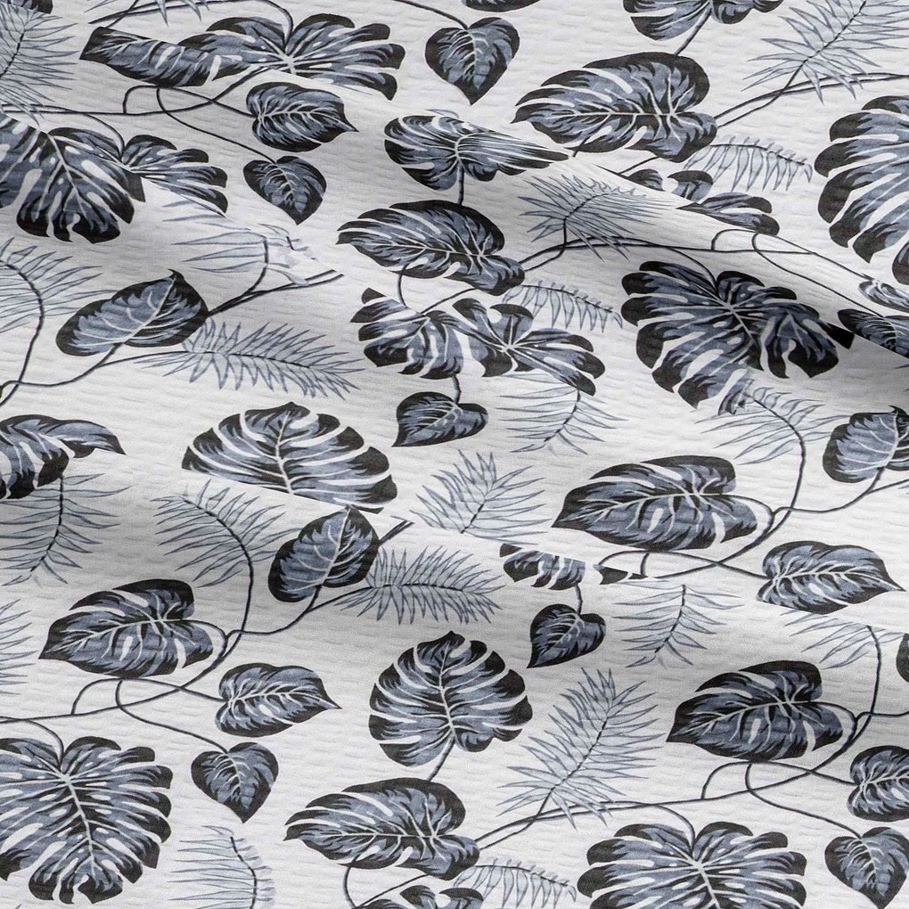 Krepové povlečení Monstera - šedomodré Velikost: 140 x 200 + 70 x 90