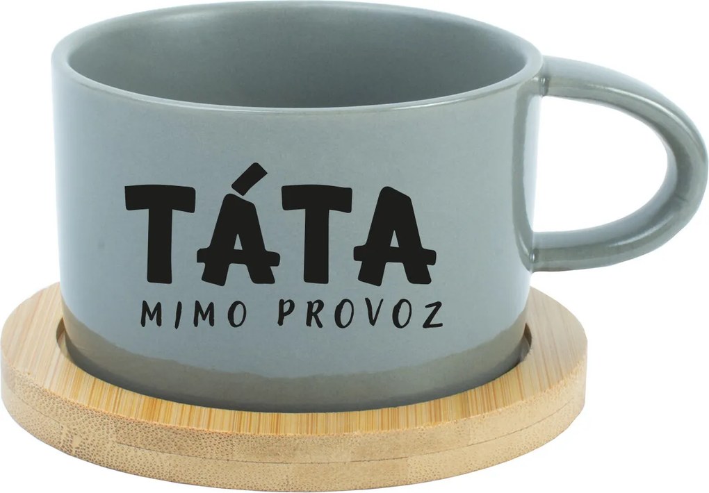 TÁTA MIMO PROVOZ - šedý hrníček makronka 200 ml