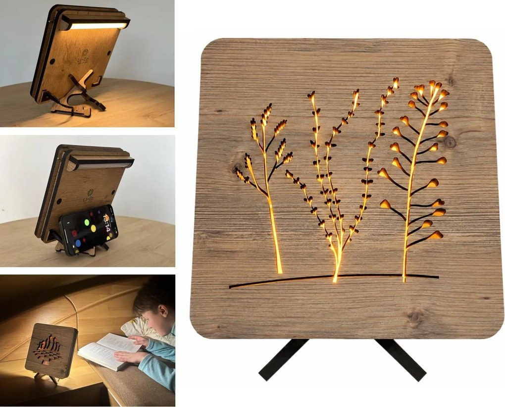 Li-Go "Kokoška" lampa 19x19 cm provedení povrchu: jedle