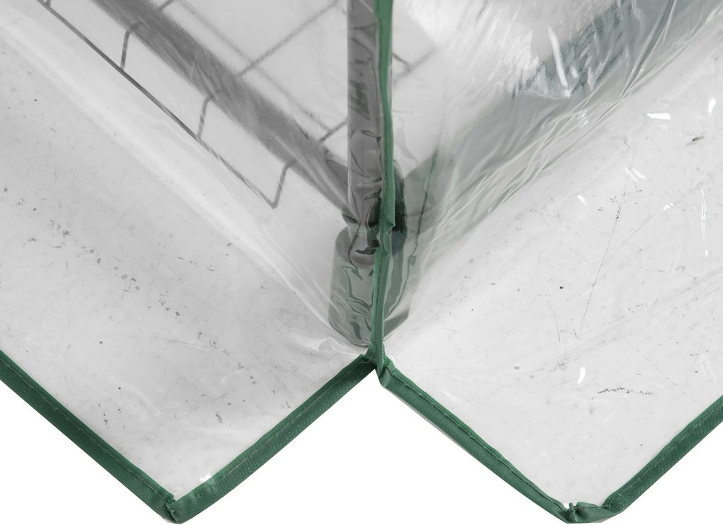 Fóliový skleník Outsunny s 5 policemi, mini skleník pro květiny a zeleninu, zelený průhledný 69x49x193cm