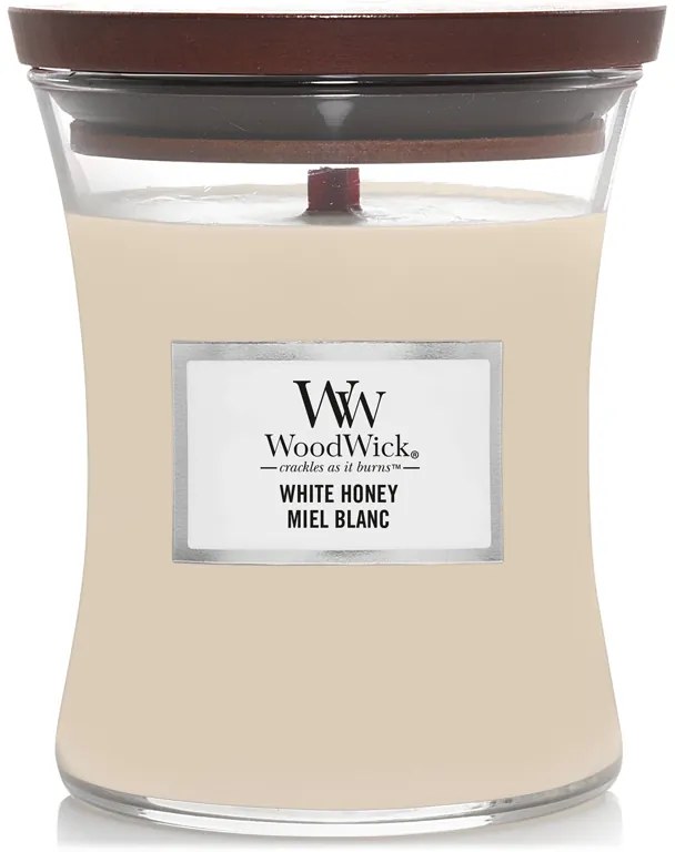 WoodWick – svíčka White Honey (Bílý med) Velikost: střední 275 g