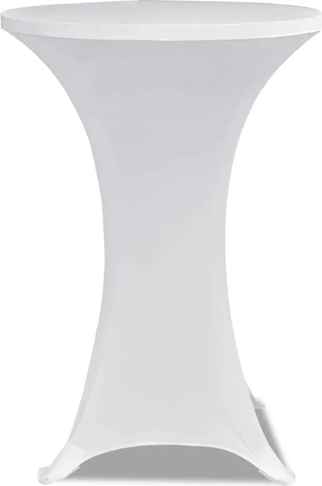Potahy na koktejlový stůl Ø 70 cm, bílé strečové, 2 ks 241202