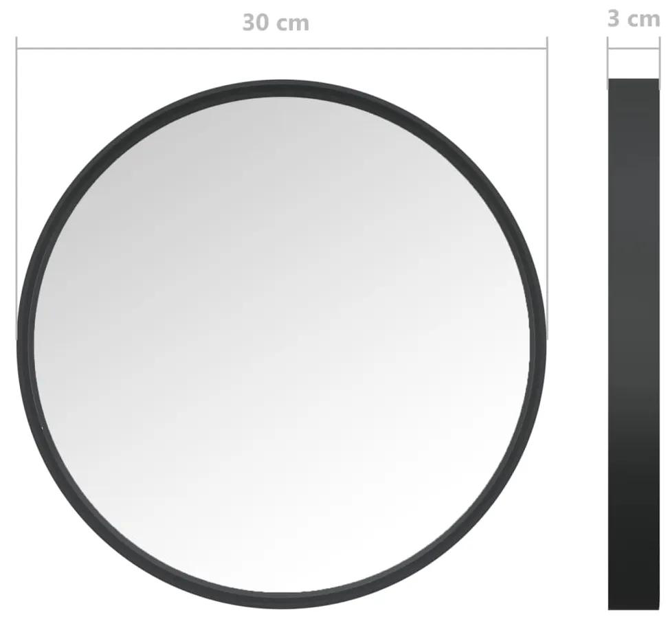 Nástěnné zrcadlo černé 30 cm - Default Title