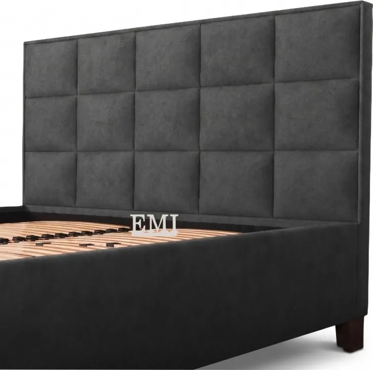 Postel čalouněná MONRA + lamelový rošt + matrace EMI