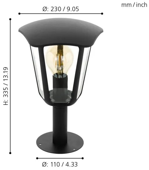 Eglo 98122 - Venkovní lampa MONREALE 1xE27/60W/230V IP44