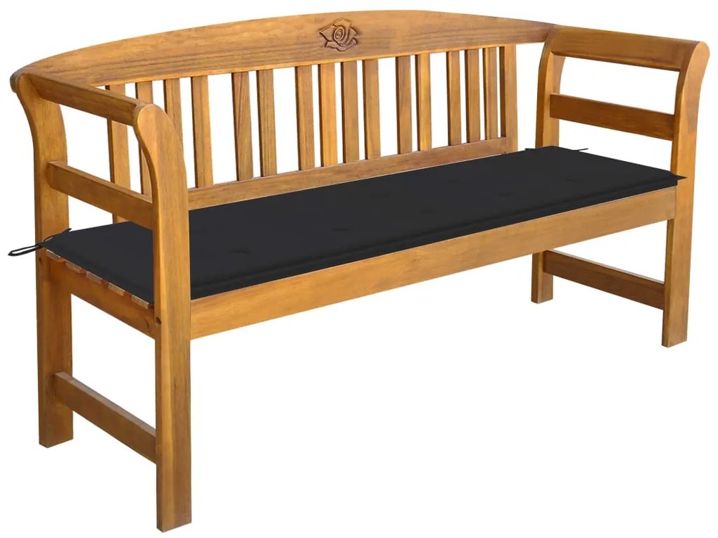 3064266 vidaXL Zahradní lavice s poduškou 157 cm masivní akáciové dřevo
