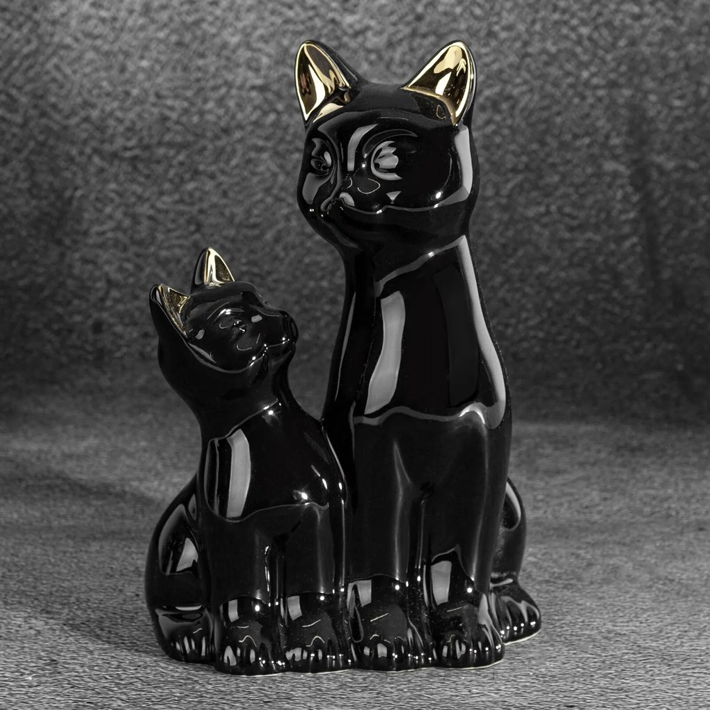 DEKORAČNÍ FIGURKA CAT 15X11X22 CM ČERNÁ