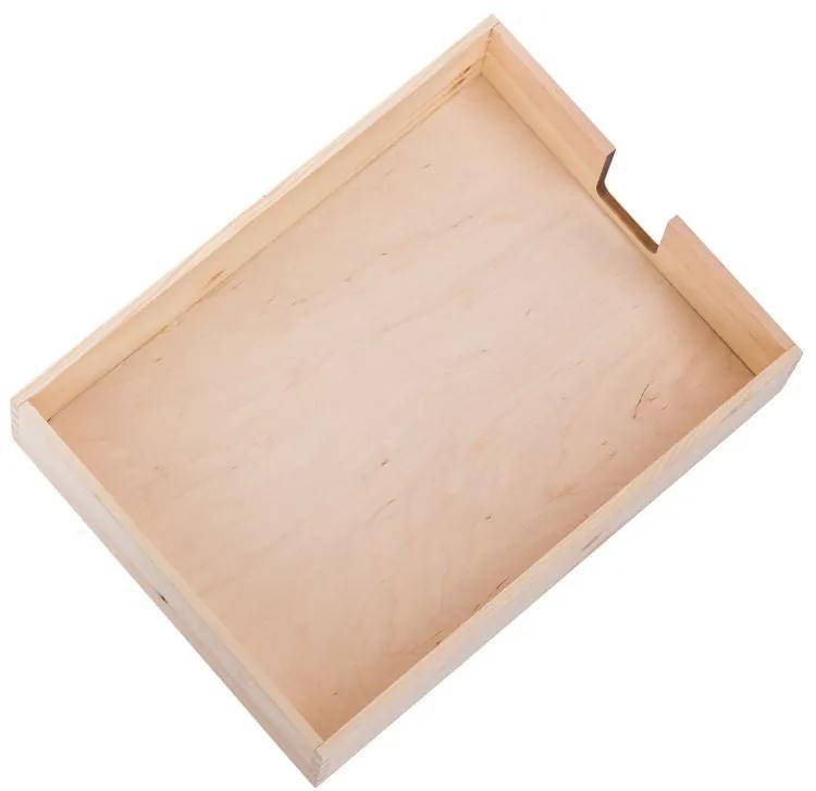 FK Dřevěná krabička vnitřní rozměr pro A4 - 23,2x32x5, Přírodní
