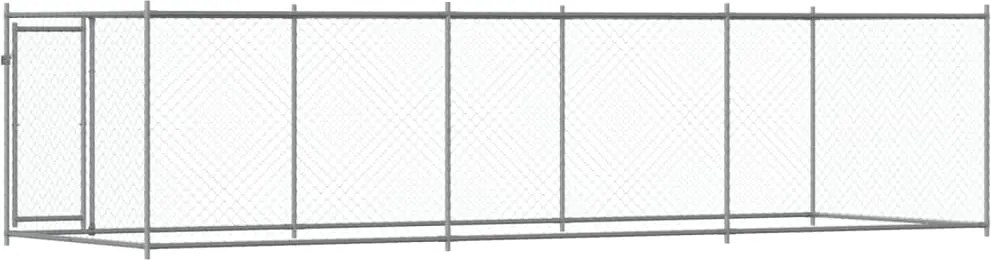Klec pro psy s dvířky šedá 6 x 2 x 1,5 m pozinkovaná ocel 3209579