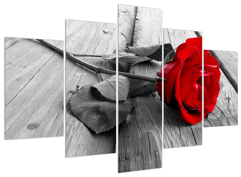 Obraz rudé růže (150x105 cm)