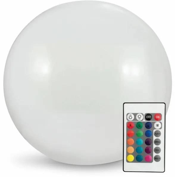LED RGBW Solární lampa BALL LED/3,2V 500 mAh pr. 20 cm IP65 + dálkové ovládání