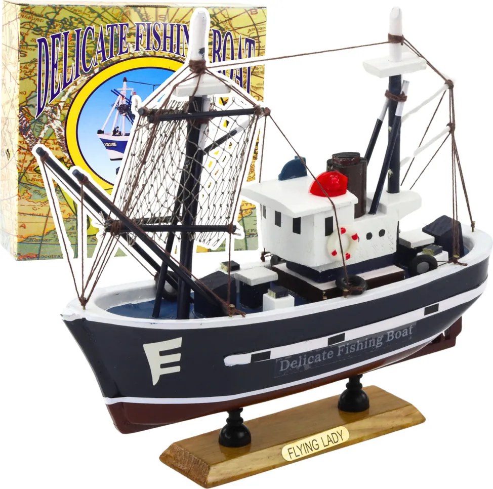LEAN Toys Sběratelský dekorativní model rybářské lodi Flying Lady 24x23 cm