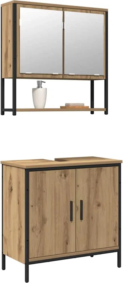 Sada koupelnového nábytku 2 ks Hnědá 60 x 30 x 60 cm 3334323