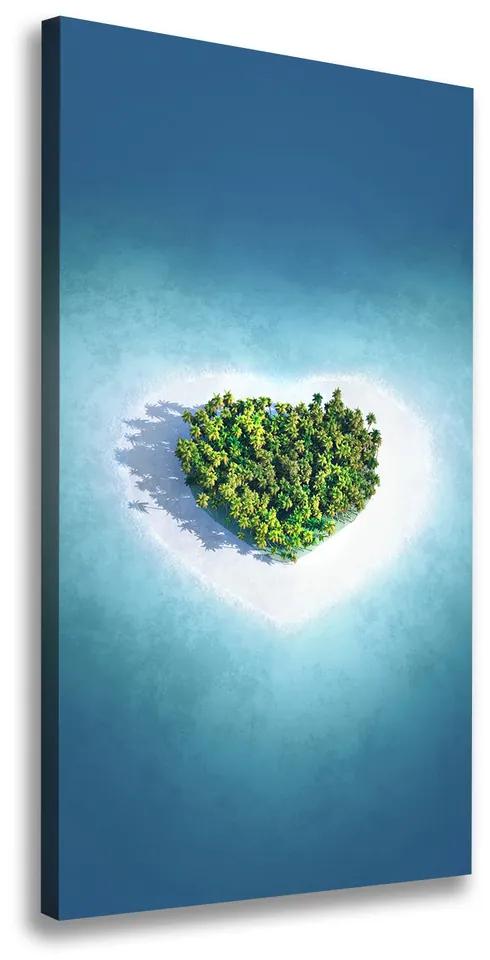Wallmuralia Foto obraz na plátně Pláž tvar srdce 50x100 cm